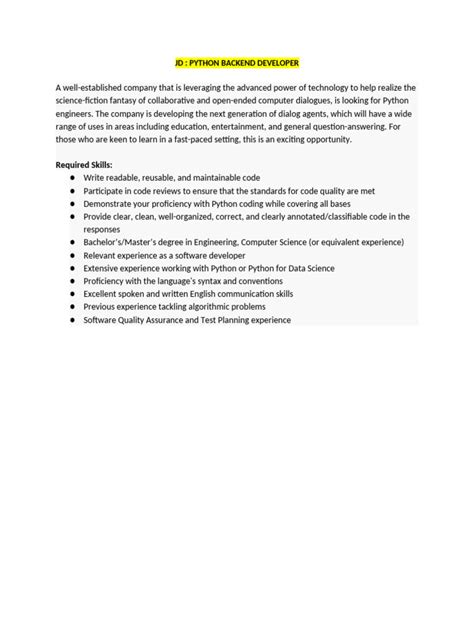 python backend developer pdf