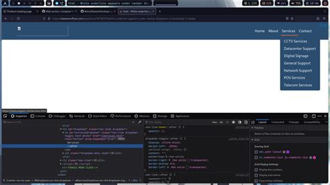 html white underline appears under navbar dropdown in bootstrap 5