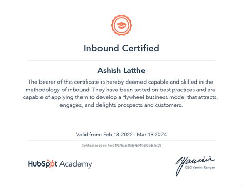 Hubspot Academy Inbound Certification