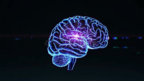 Futuristic Brain Showing Increasing Glowing Activity Stock Footage Video Of Psychology