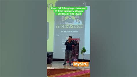 C Language Live Community Classes From Tomorrow Mysirgdotcom Youtube