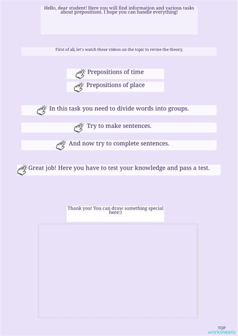 Prepositions Worksheet Interactive Worksheet Topworksheets