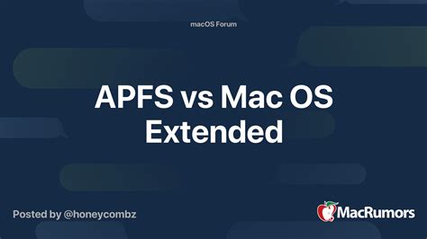Apfs Vs Mac Os Extended Macrumors Forums