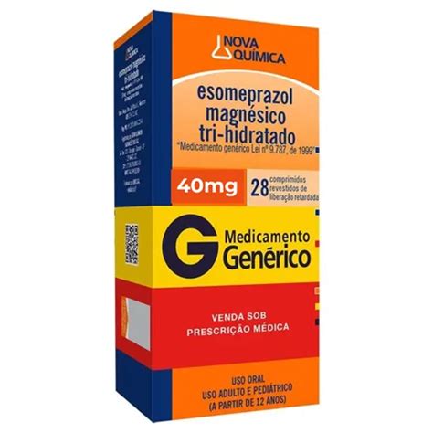 Esomeprazol MagnÉsio Tri Hidratado 40mg C 28 Comprimidos Nova QuÍmica