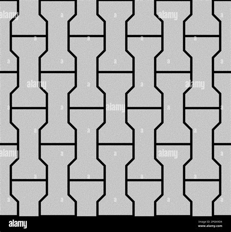 Black And Grey Seamless Vector Graphic Of Interlocking Dumbbell Shapes