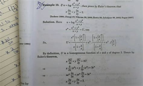 example 10 if u log frac{x {4} y {4}}{x y} then prove by euler s theo