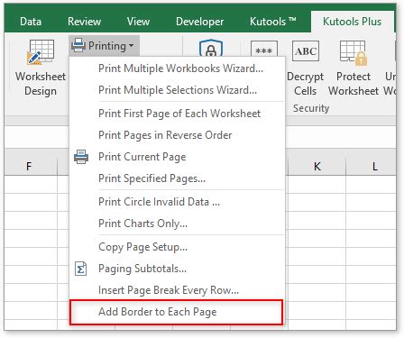 Quickly Add And Print Border Around Each Page In Excel