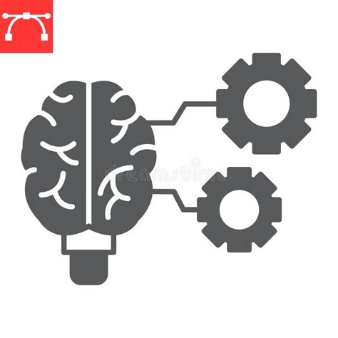 Machine Learning Glyph Icon Stock Vector Illustration Of Flat