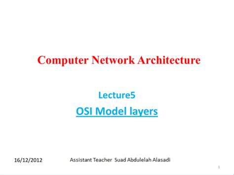 Computer Network Architecture OSI Model Layers Lecture5