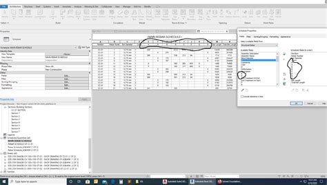 solved multiple rebar shape parameter fields in schedule autodesk