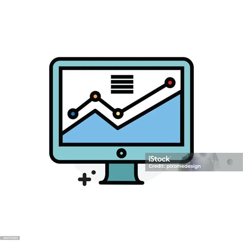 통계 모니터링 개념 절연 선 벡터 일러스트 레이 션 편집 아이콘 경제에 대한 스톡 벡터 아트 및 기타 이미지 경제 그래프 그래픽 사용자 인터페이스 Istock