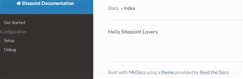 Building Product Documentation With Mkdocs — Sitepoint