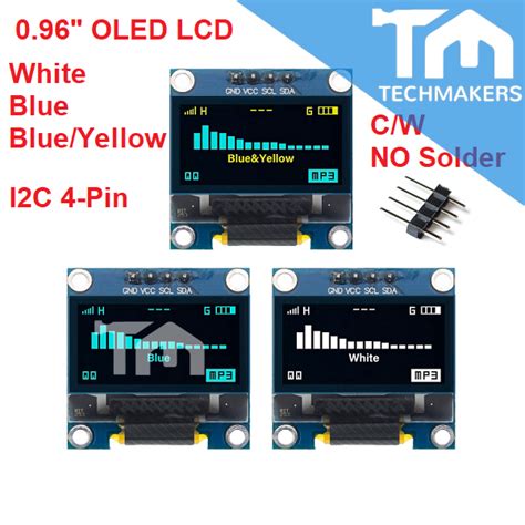 4 Pin 09613 Whiteblueyellow Blue 096 Inch Oled 128x64 Oled