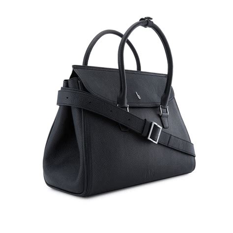 Coco Satchel Large Pebble Black