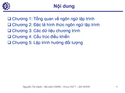 SOLUTION: 01 tong quan ve ngon ngu lap trinh - Studypool