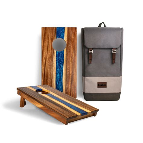 The River Epoxy Resin With Live Edge Acacia Pathfinder Art Cornhole