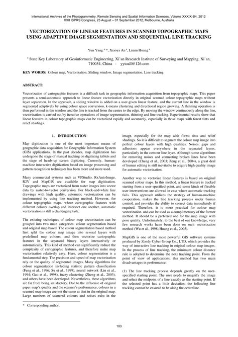 pdf vectorization of linear features in scanned topographic maps