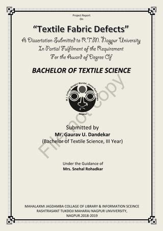 Textile Fabric Defects Pdf Needlework Arts And Crafts