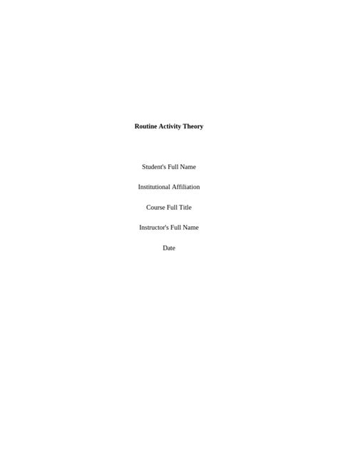Routine Activity Theory Pdf Crimes Crime And Violence