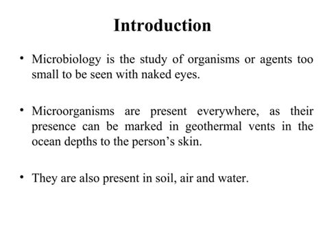 Introduction To Microbiology PPT