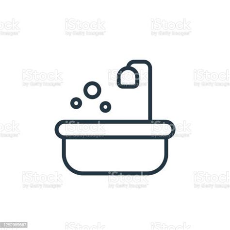 욕실 벡터 아이콘 욕실 편집 가능한 스트로크 웹 및 모바일 앱 로고 인쇄 매체에 사용하기 위한 욕실 선형 기호입니다 얇은 선