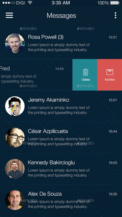 Mobile Chat Application Ui Ux Kit Web Elements GraphicRiver