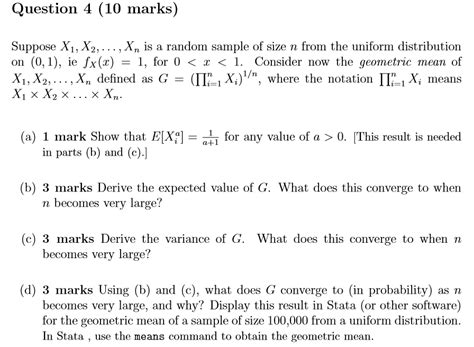 solved question 4 10 marks suppose x1 x2 xn is a