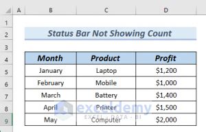 Fixed Excel Status Bar Not Showing Count With Quick Solution