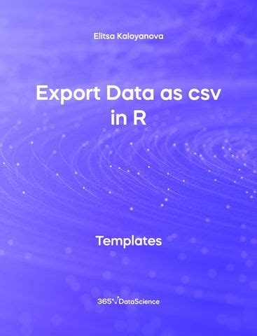 Export Data As Csv In R Template Data Science
