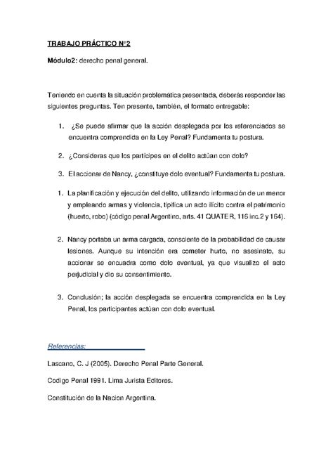 Trabajo Práctico N2 Der Penal Parte General Trabajo PrÁctico N