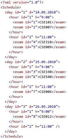 XML Format Of Schedule Download Scientific Diagram