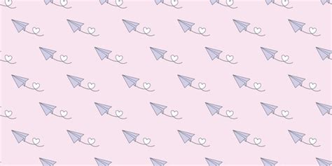 파스텔 종이 비행기 원활한 반복 패턴 벡터 배경 프리미엄 벡터