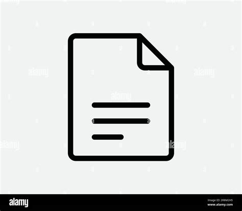 Document File Icon Paper Page Folder Memo Contract Text Business Office Doc Black White Sign