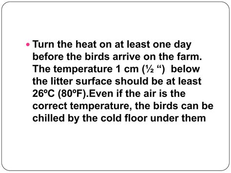Brooding Temperatures For Ppt