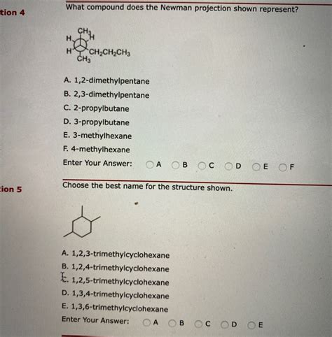 Solved What Compound Does The Newman Projection Shown