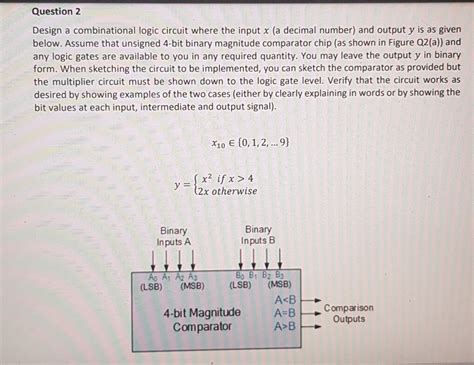 Solved Question Design A Combinational Logic Circuit Where Chegg