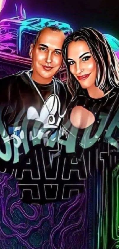 Vibrant Neon Portrait Wallpaper Free Download