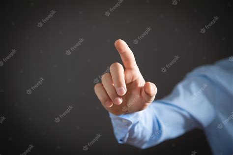 Premium Photo Pointing Or Touching Finger In Screen