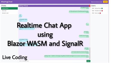 Realtime Chat App Using Blazor Wasm And Signalr In Single Video In 9