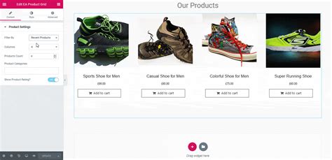 woocommerce product grid essential addons for elementor