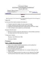 Understanding Diode Characteristics In EET Lab Exercise Course Hero