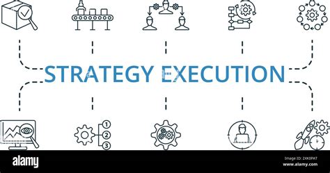 Strategy Execution Thin Line Icon Set Monochrome Simple Strategy Execution Icon Collection