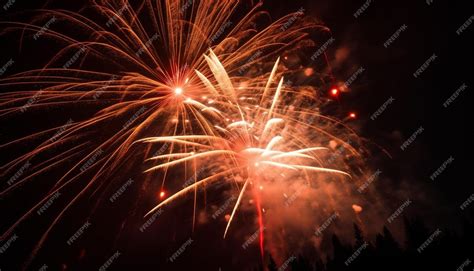 Free Photo July Fourth Celebration Exploding Firework Display