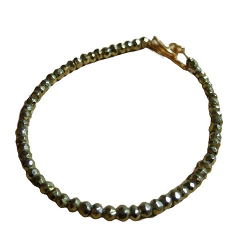 Coated Pyrite 4mm Round Shape Faceted Cut Beads 7 Inch Gold Plated