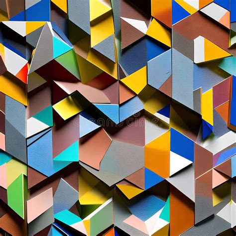 A Geometric Arrangement Of Overlapping Triangles And Polygons Creating An Illusion Of Depth5