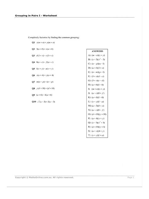 Grouping In Pairs I Pdf