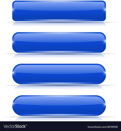 blue glass buttons set vector illustration