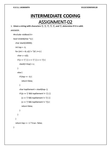 Intermediate Coding Assignment 02 0128 Pdf