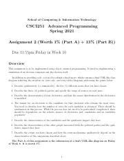 CSCI251 A2 Spring 2021 Pdf Babe Of Computing Information Technology CSCI251 Advanced