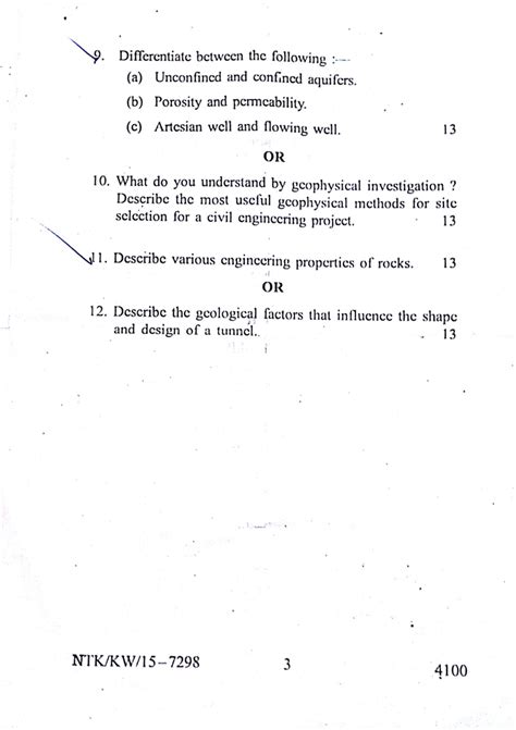 Rtmnu B E Civil Engineering Geology 2015 Question Paper University Question Papers